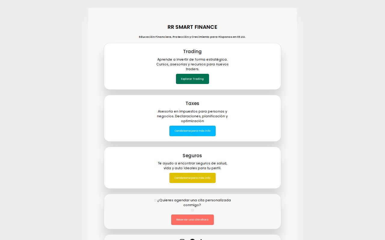 RR Smart Finance | Taxes, Seguros y Trading para Hispanos